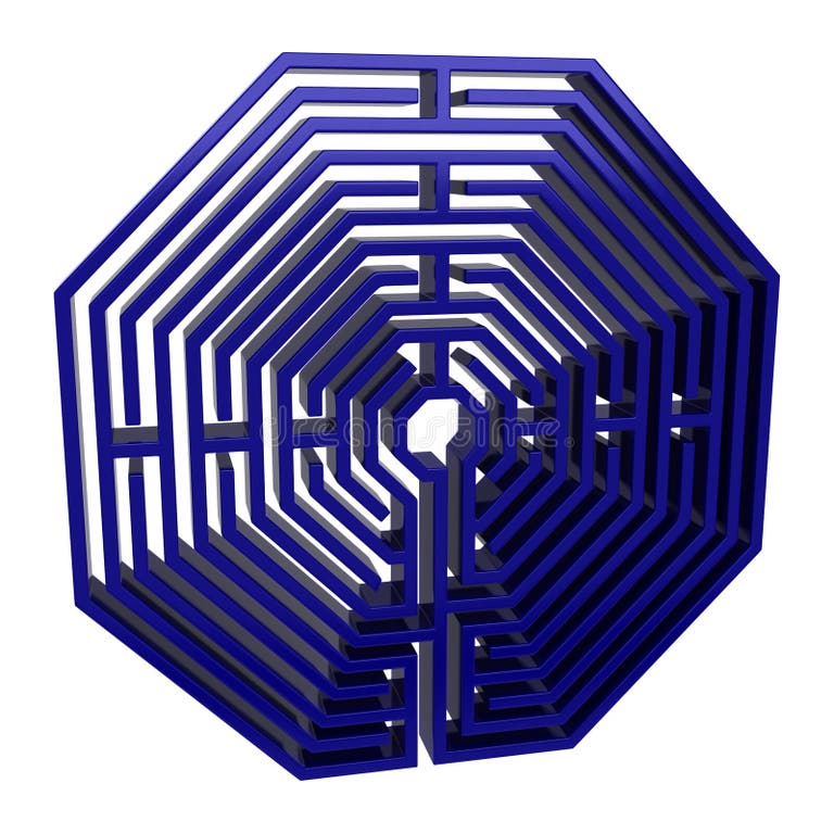 Octagonal Maze stock illustration. Illustration of strategy - 102704039