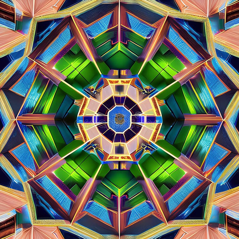 Octagonal Oasis: an Image of a Geometric Pattern Created with Eight ...