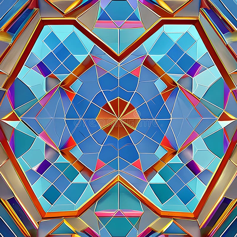 Octagonal Odyssey: an Image of a Geometric Pattern Created with Eight ...
