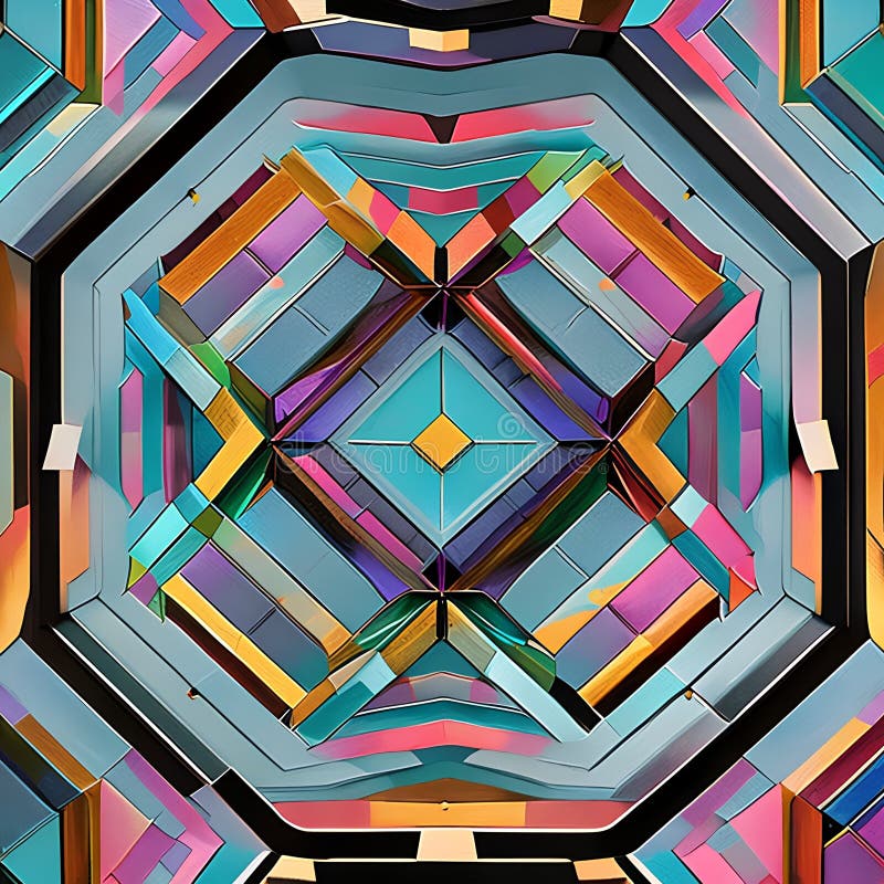 Octagonal Odyssey: an Image of a Geometric Pattern Created with Eight ...