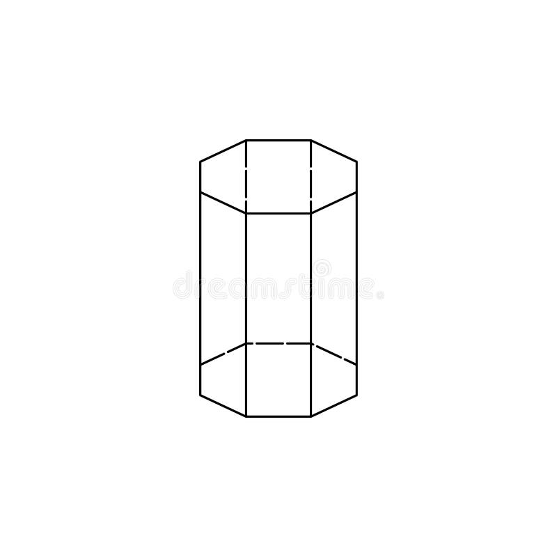 Octagonal Prism Outline Icon. Detailed Set of Geometric Figure. Premium ...
