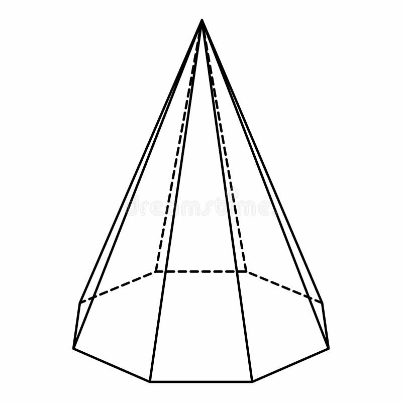 Octagonal Pyramid Geometric Shape Stock Vector - Illustration of ...