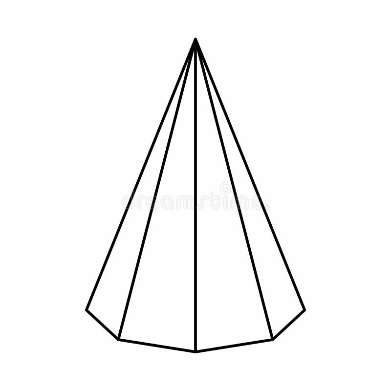 Octagonal Pyramid. Faces Edges, and Vertices. Geometric Figures ...
