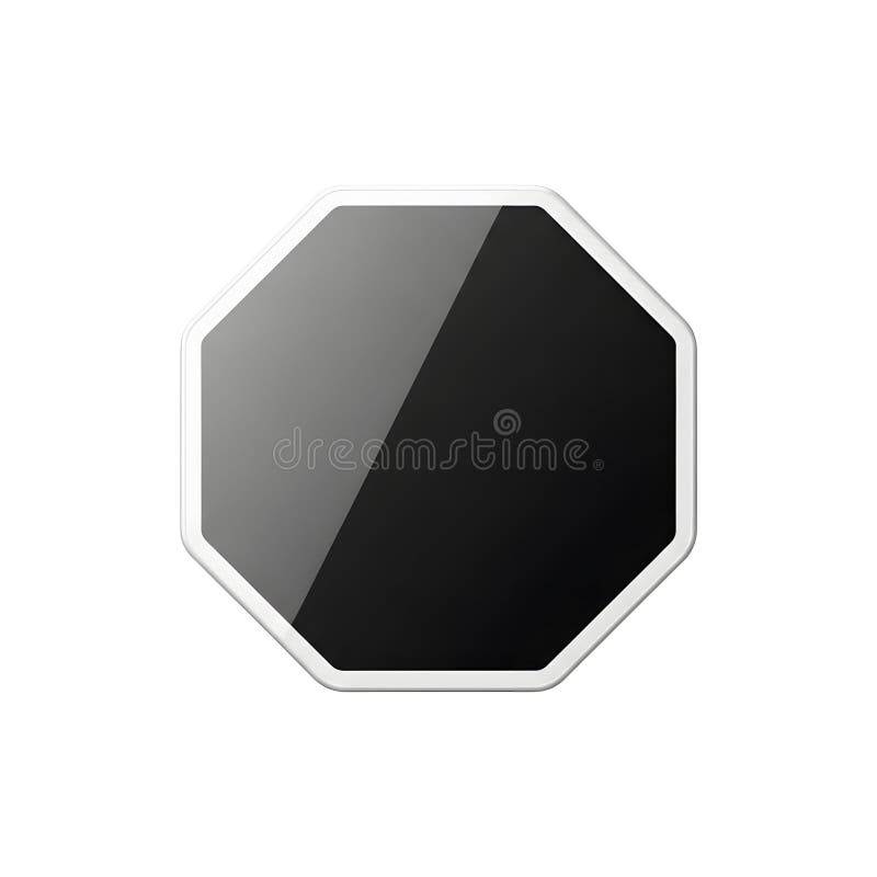 Octagonal Shape with Black Screen and White Border Stock Illustration ...