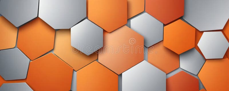 Octagonal Shapes in Orange Light Gray Stock Image - Image of abstract ...