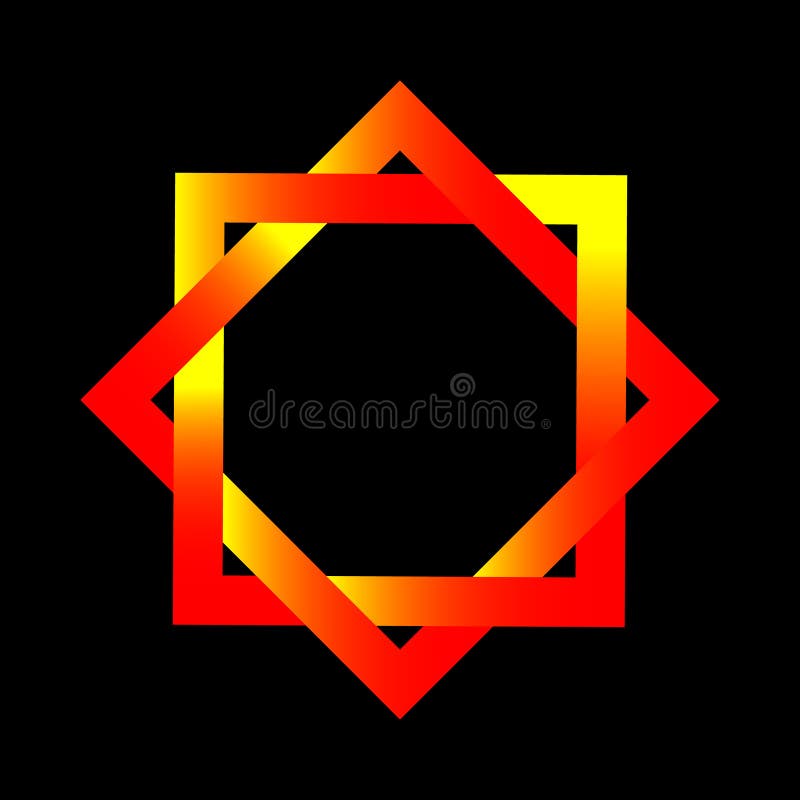 Octagonal Star Logo Design Color Yellow Metallic Gradient Stock ...