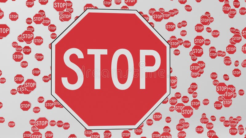 Octagonal Stop Signs Floating in Space Stock Illustration ...