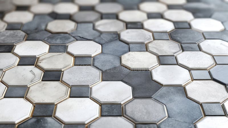 Octagonal Tile Pattern Grey White Design Stock Illustration ...