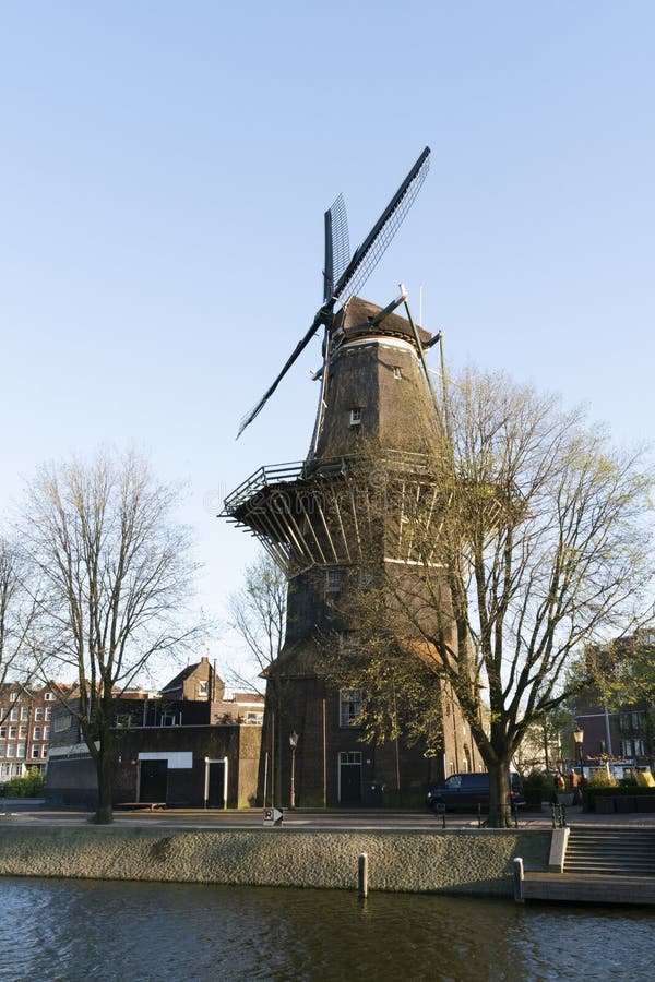 Windmill `De Gooyer` in Amsterdam the Netherlands Stock Photo - Image ...