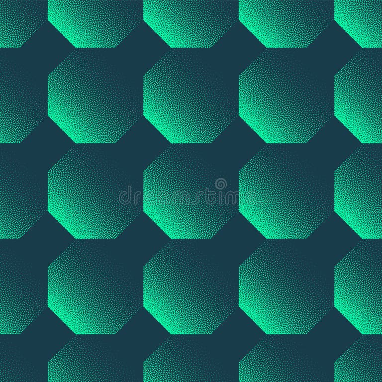 Octagons Grid Geometric Seamless Pattern Trend Vector Turquoise ...
