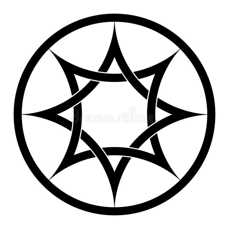 Eight Pointed Star with All Seeing Eye Vector Icon Symbol Isolated on ...