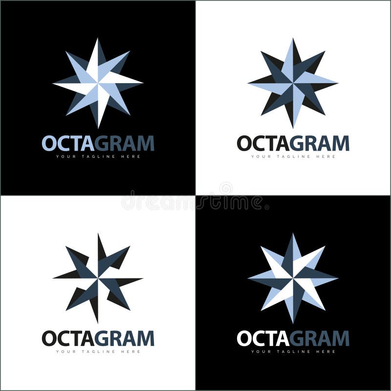 Octagram 8 Star Polygon Symbol Isolated on White Background Logo Icon ...