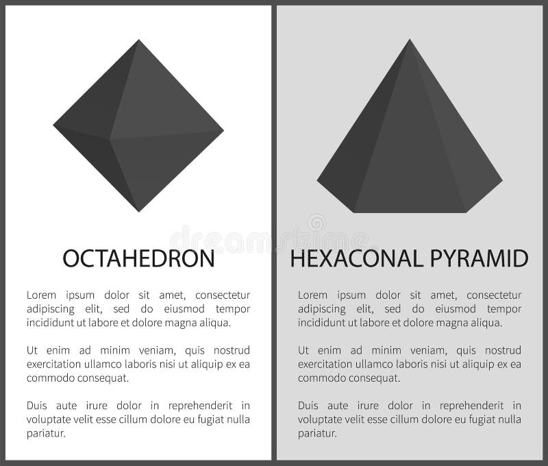 Octahedron Hexagonal Pyramid Vector Illustrations Stock Vector ...