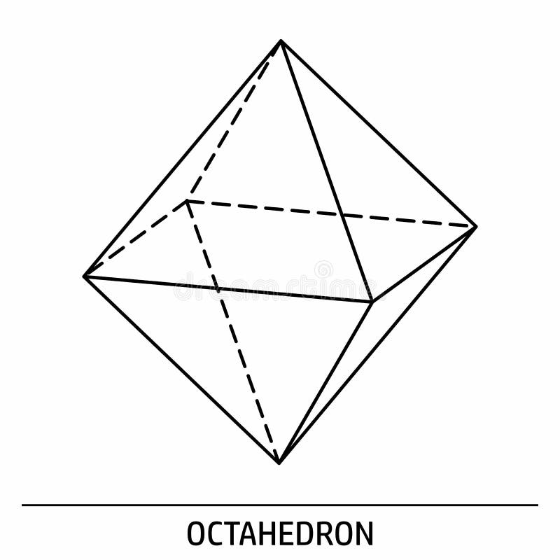 Octahedron Outline Vector Icon. Thin Line Black Octahedron Icon, Flat ...