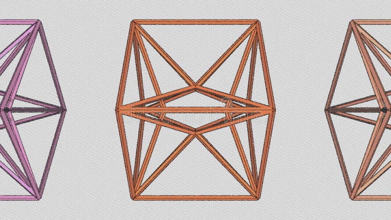 Octahedron Structure Evolving Loop Stock Footage - Video of blue ...