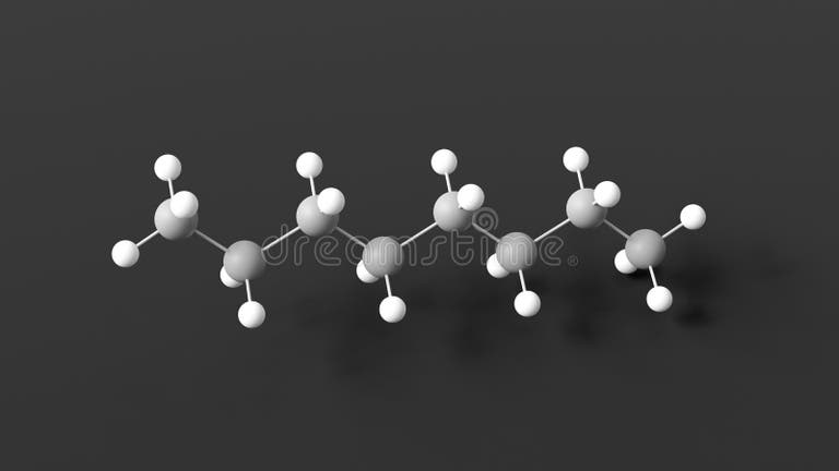 Octane Molecular Structure, Hydrocarbon, Ball and Stick 3d Model ...