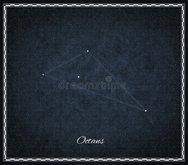 Octans Star Constellation, Night Sky, Cluster of Stars, Deep Space ...