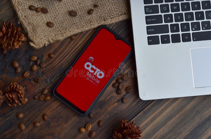 Octo Mobile on Smartphone, Popular Bank App in Indonesia Editorial ...