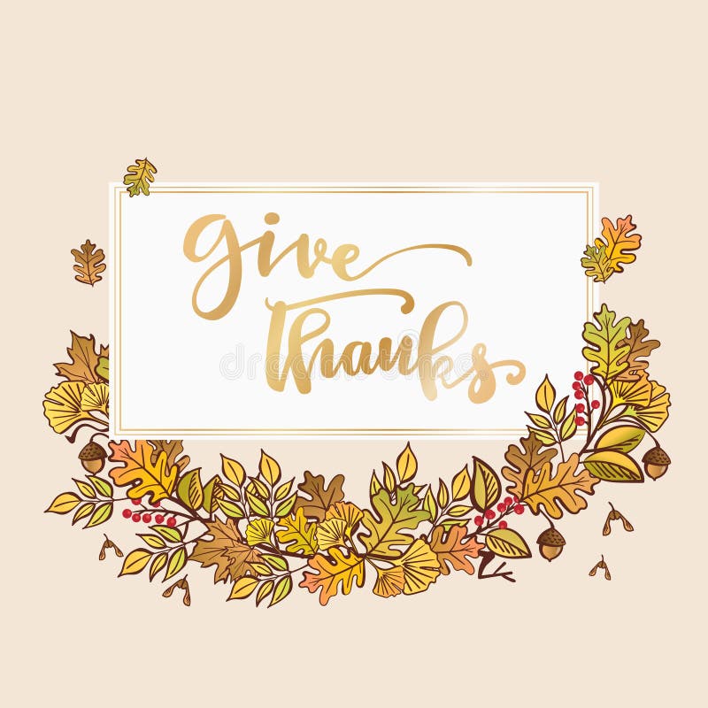 Give Thanks - Vector Illustration Thanksgiving Card Stock Illustration ...