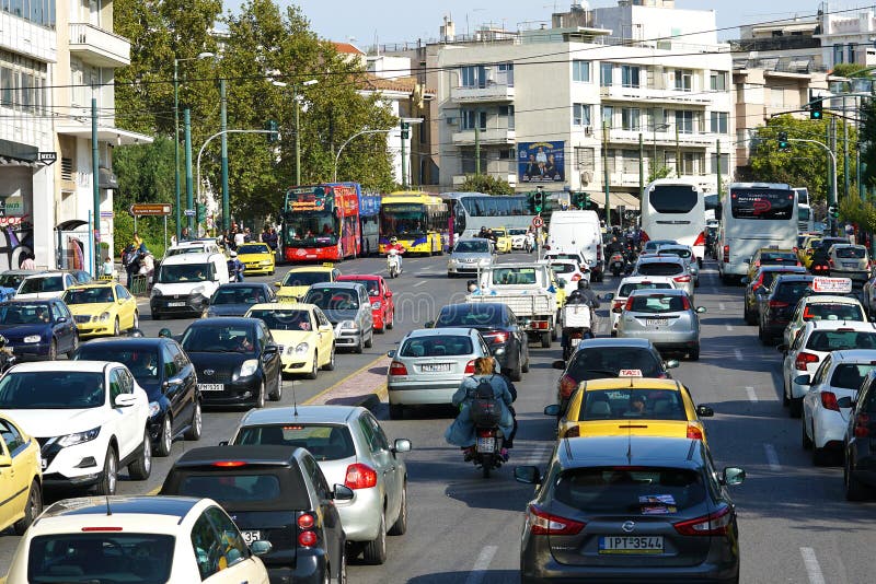 05 OCTOBER 2010 ATHENS, GREECE Busy Traffic in Athens Editorial Stock ...