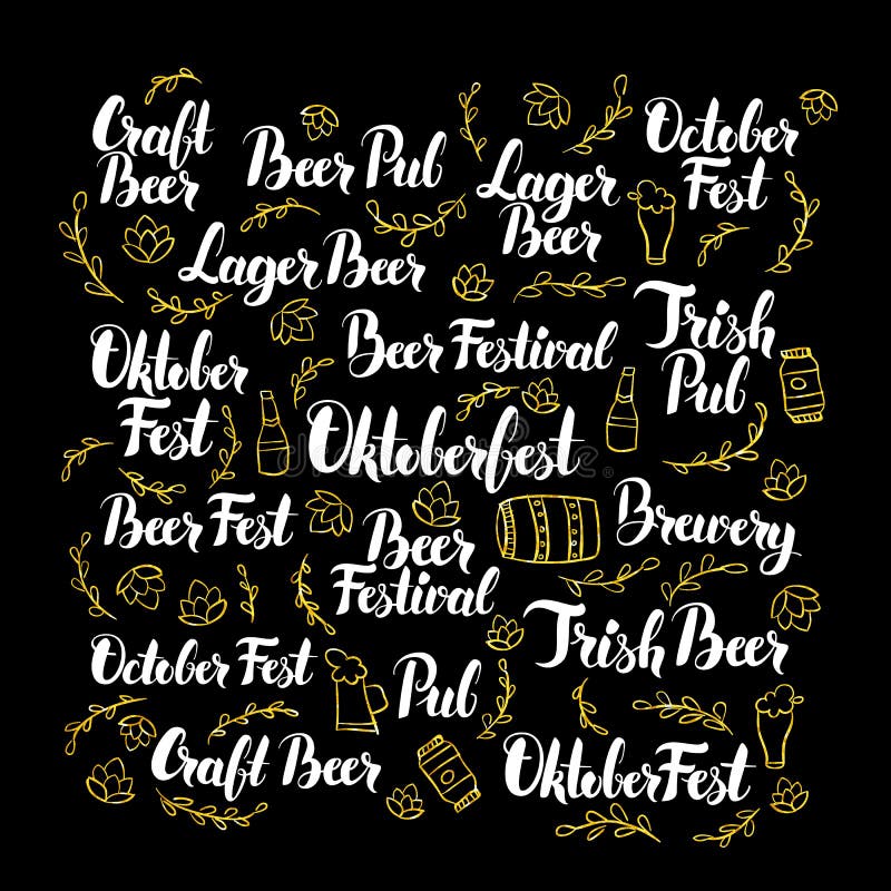 October Beer Fest Calligraphy Design Stock Illustrations – 584 October ...