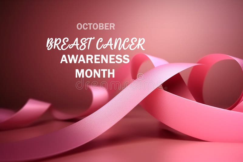 October Breast Cancer Awareness Month Generative Ai Stock Illustration