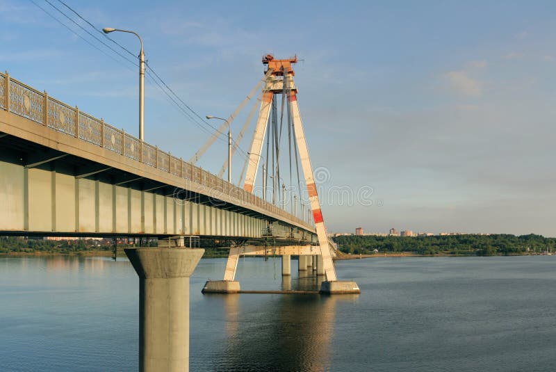 October Bridge in Cherepovets, Russia Stock Photo - Image of chimney ...