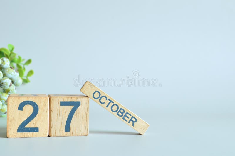 October 27, Calendar Cover Design with Number Cube with Green Fruit on ...