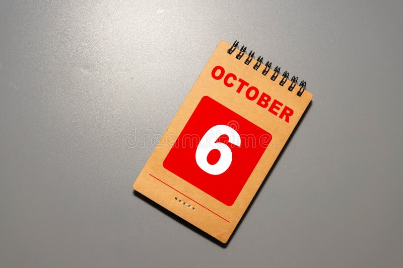 October 6 Calendar Date Text on Wooden Blocks with Copy Space for Ideas ...