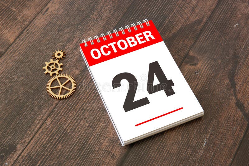 October 24 Calendar Date Text on Wooden Blocks with Copy Space for ...