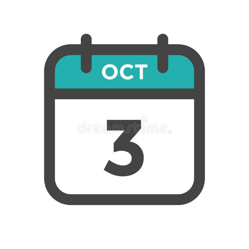 October 3 Calendar Day or Calender Date for Deadlines or Appointment ...