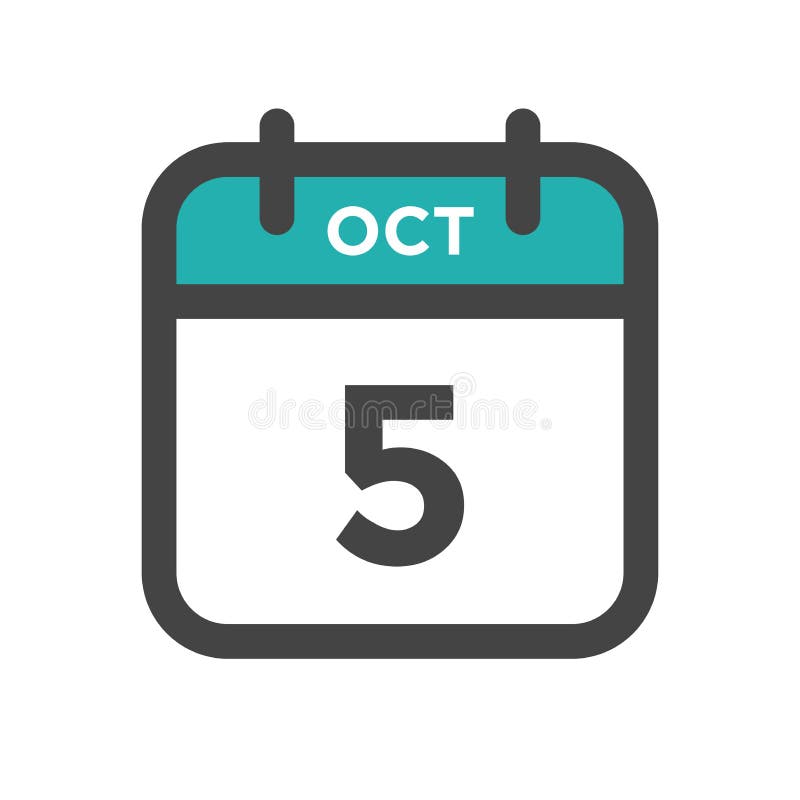 October 5 Calendar Day or Calender Date for Deadlines or Appointment ...