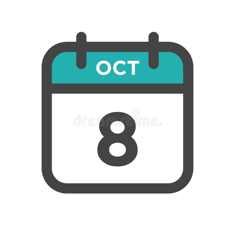 October 8 Calendar Day or Calender Date for Deadlines or Appointment ...