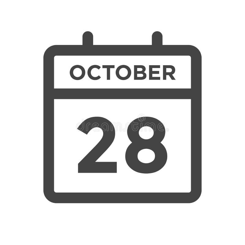 October 28 Calendar Day or Calender Date for Deadlines or Appointment ...
