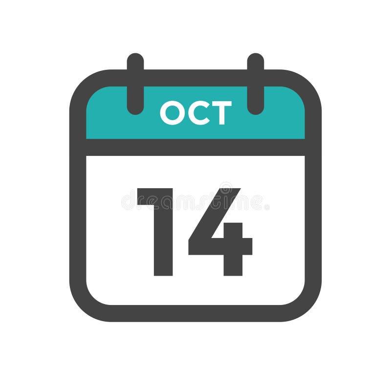 October 14 Calendar Day or Calender Date for Deadlines or Appointment ...