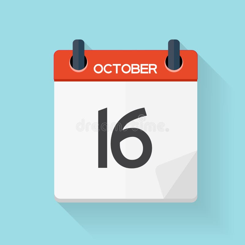 October 17 Calendar Flat daily Icon. Vector Illustration Emblem Stock ...