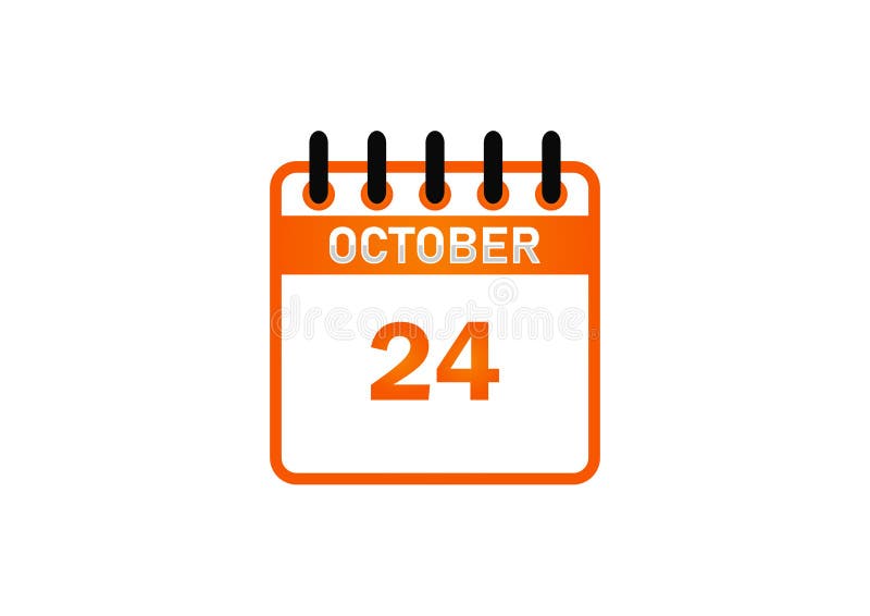 October 24 Calendar Icon stock vector. Illustration of routine - 369637511