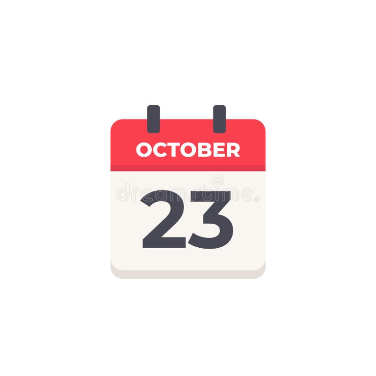October 23 - daily Calendar Icon in Flat Design Style for Special Day ...
