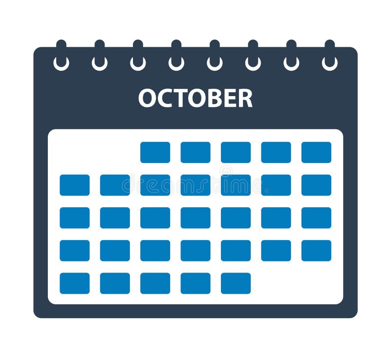 October Calendar Icon. stock vector. Illustration of meeting - 143637416