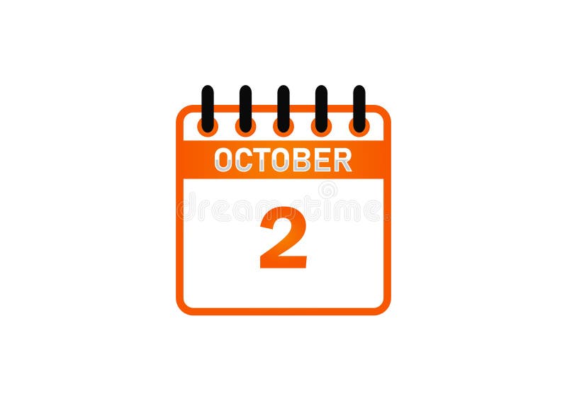 October 2 Calendar Icon stock illustration. Illustration of reminder ...
