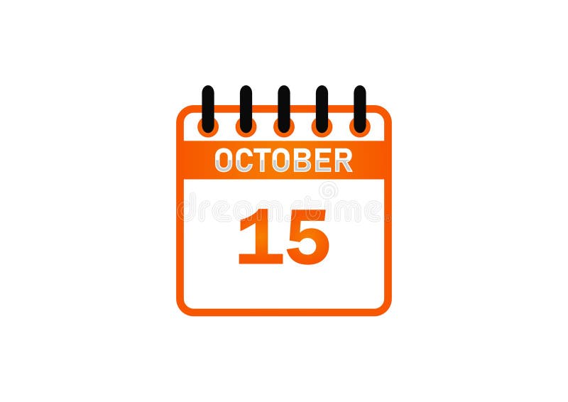 October 15 Calendar Icon stock vector. Illustration of international ...