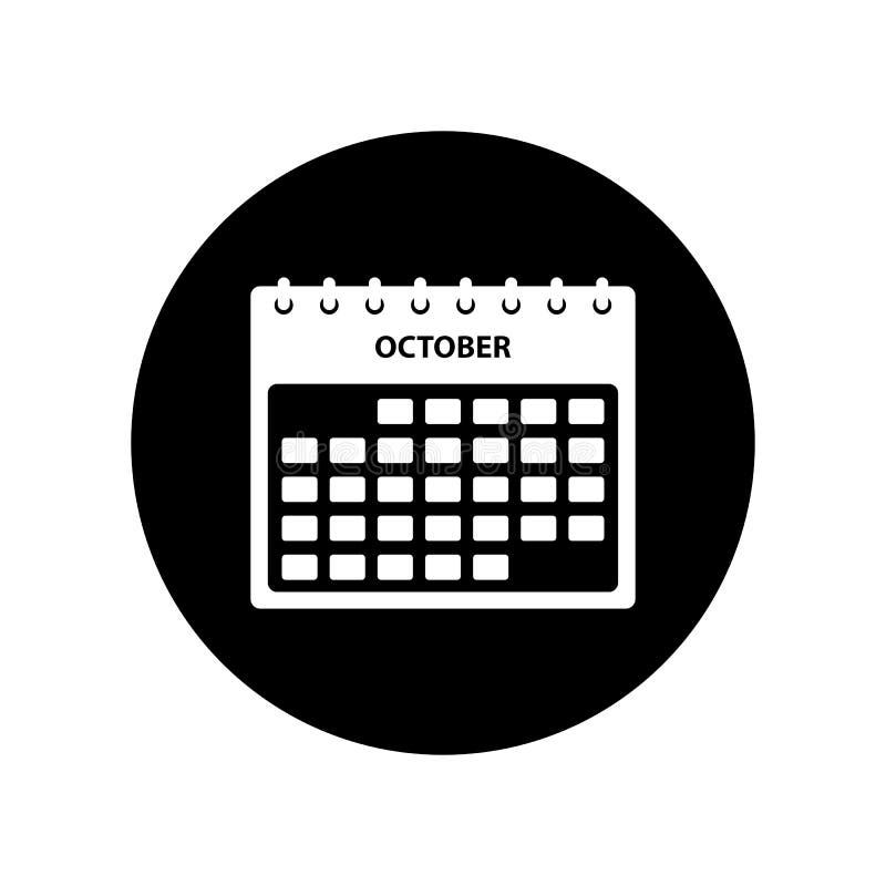 October Calendar Icon. stock vector. Illustration of sign - 175646980