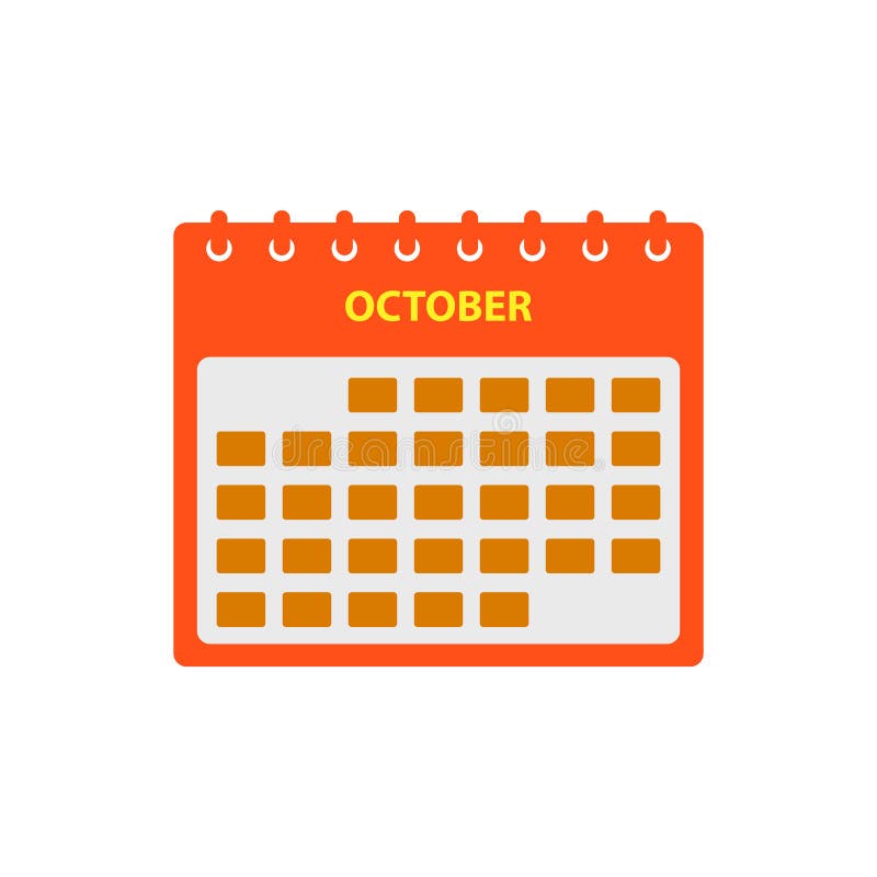 October Calendar Icon Set. stock vector. Illustration of calendar ...