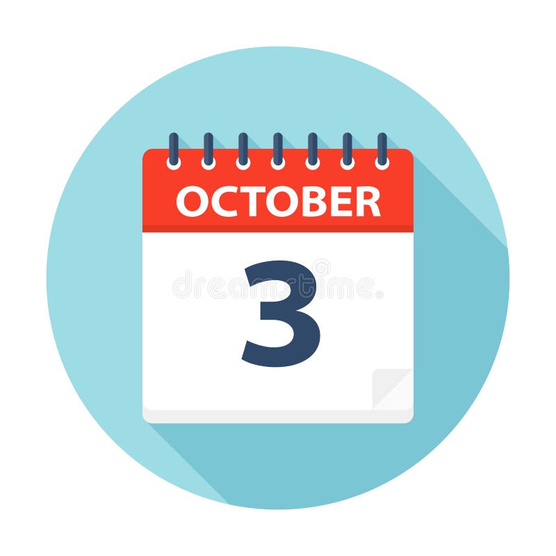 October 3 - Calendar Icon stock illustration. Illustration of calendar ...