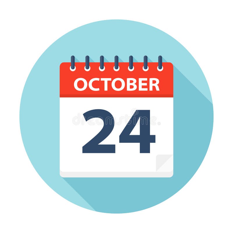 October 24 - Calendar Icon stock illustration. Illustration of white ...