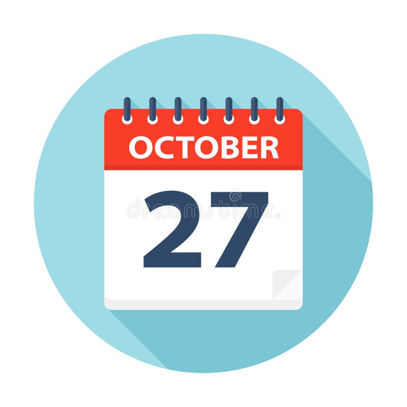 October 27 - Calendar Icon stock illustration. Illustration of month ...
