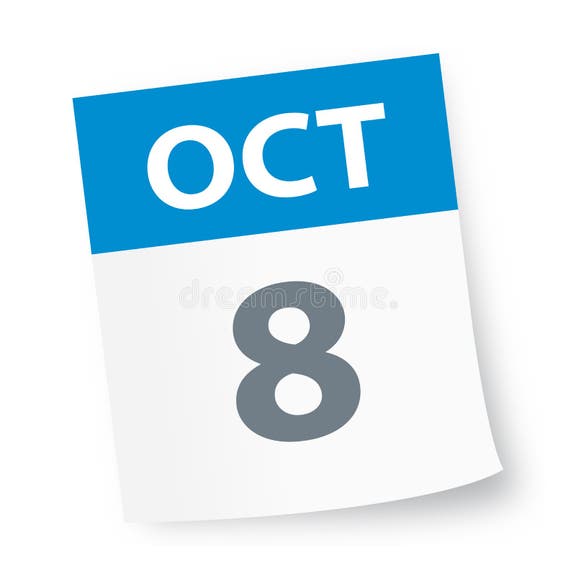 October 8- Calendar Icon stock illustration. Illustration of october ...