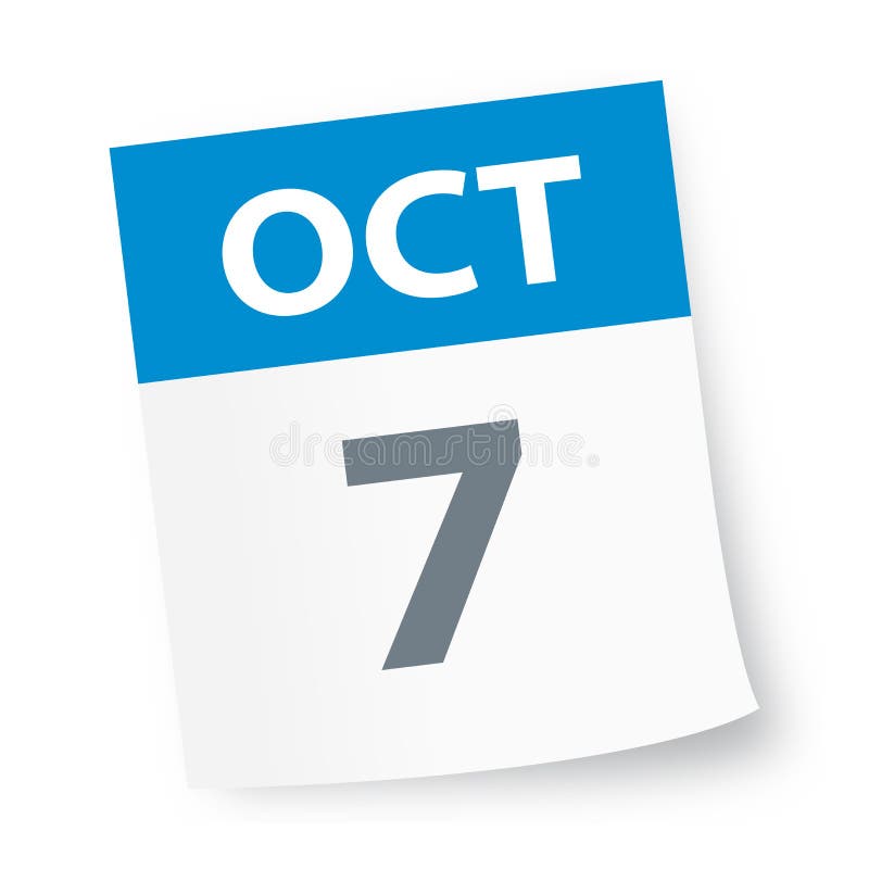 October 7- Calendar Icon stock illustration. Illustration of today ...