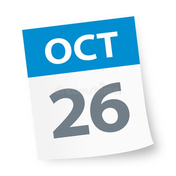 October 26 - Calendar Icon stock illustration. Illustration of page ...