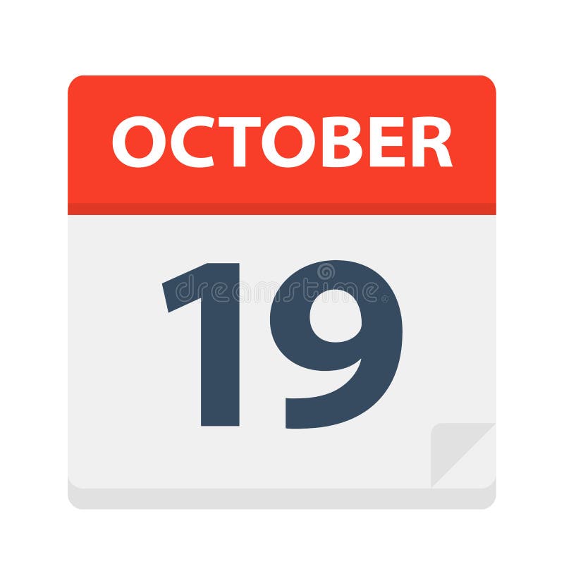 October 19 - Calendar Icon stock illustration. Illustration of icon ...
